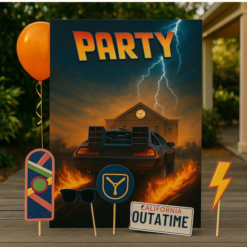Back to the Future Birthday Banner | Printable Retro Party Decor ...