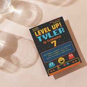 Retro Arcade High Score Birthday Invitation | Digital Video Game Party ...
