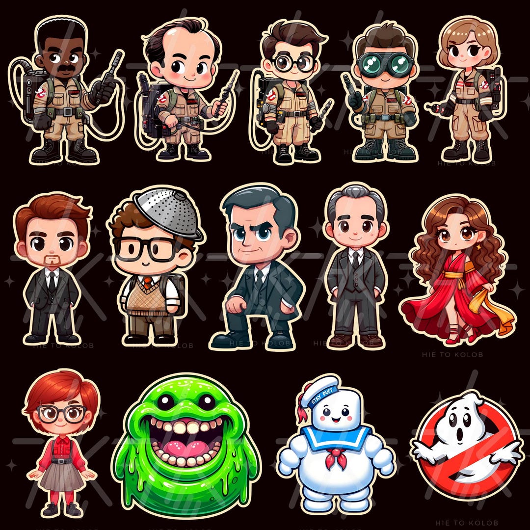 Ghostbusters Digital Stickers Sci-fi Stationery Clipart Instant ...