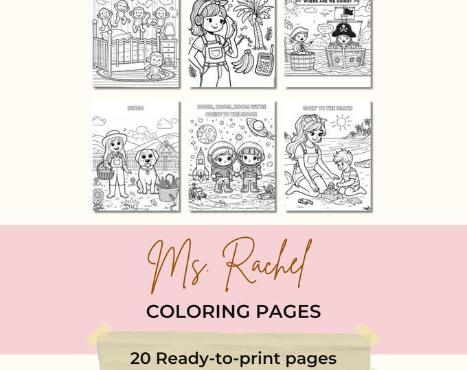 Miss Rachel Inspired Coloring Pages | Instant Download | Miss Rachel ...