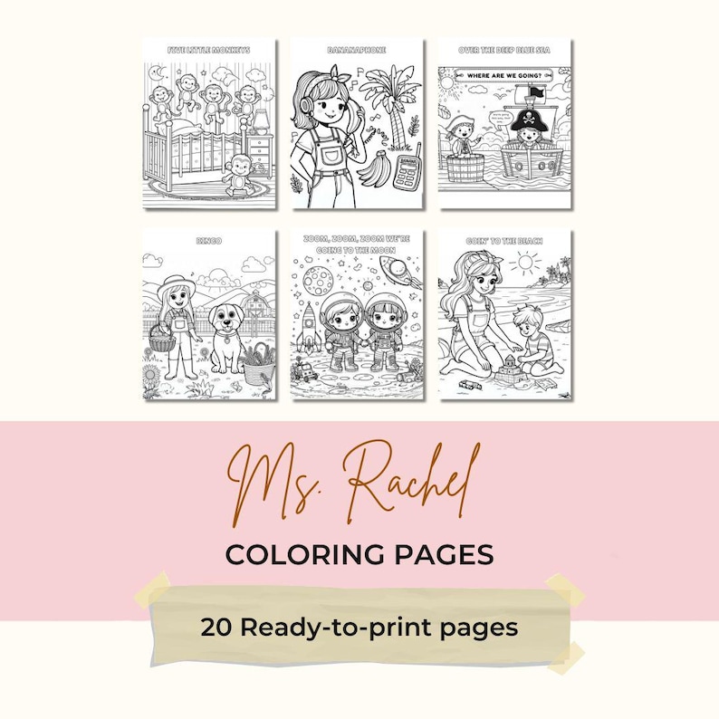 Ms Rachel Coloring Pages Ready to Print, Instant Download, Ms Rachel ...