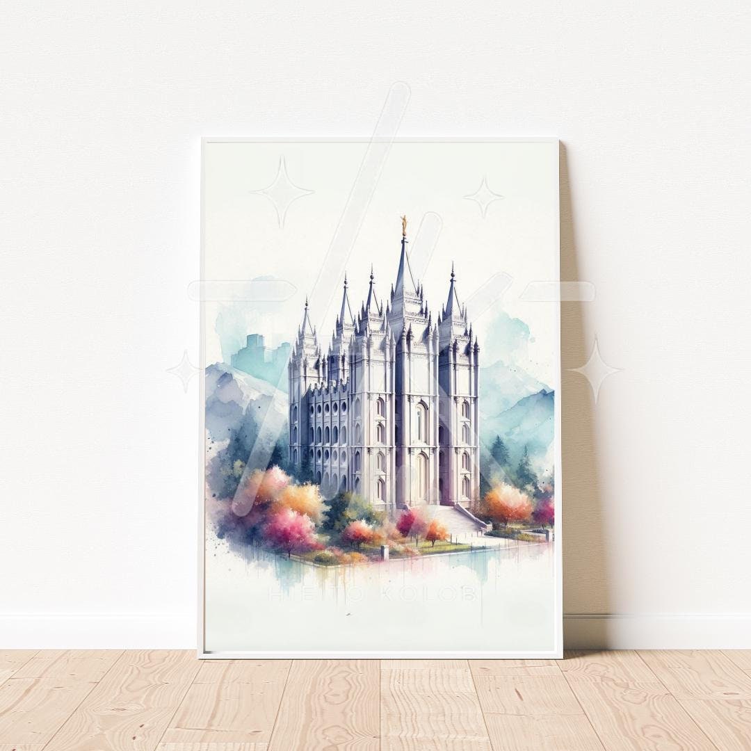 Salt Lake Temple Watercolor | Printable Wall Art, LDS Art, Digital Wall ...