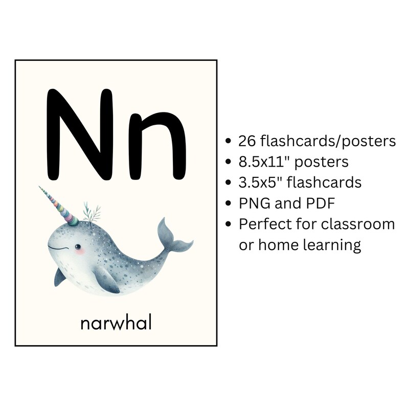 Printable Ocean Alphabet Posters and Flashcards Classroom Decor Kids ...