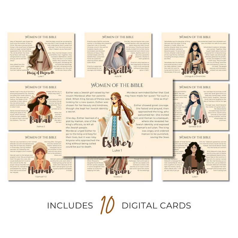 Women of the Bible Digital Cards, Old Testament Primary Lesson, LDS ...