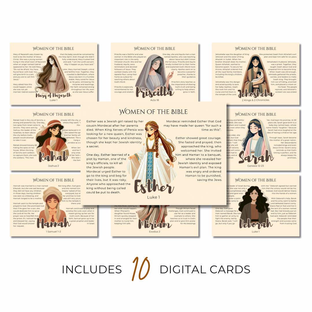 Women of the Bible Digital Cards, Old Testament Primary Lesson, LDS ...
