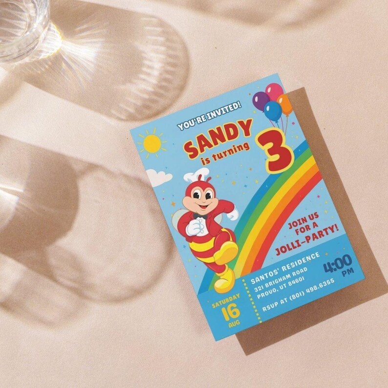 Jollibee Birthday Invitation – Editable Birthday Party Invite Filipino ...