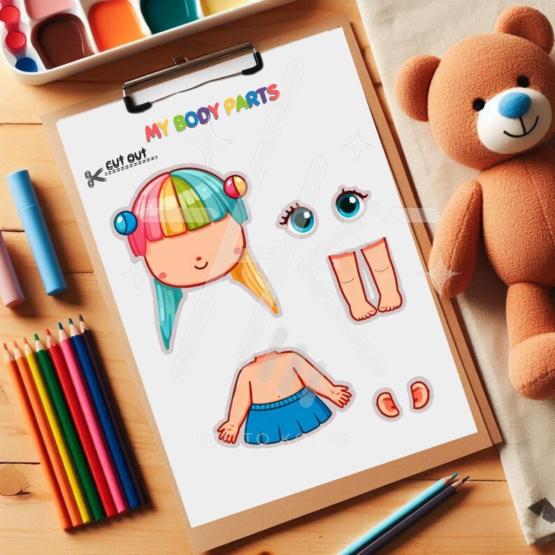 Body Parts Busy Book | Printable Montessori Material & Worksheets for ...