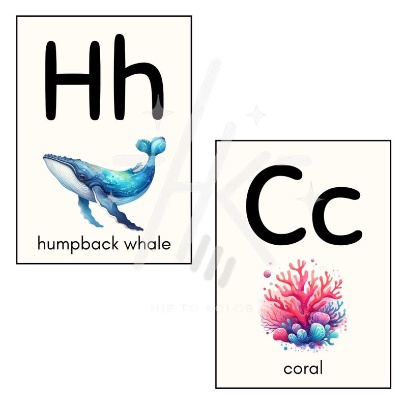 Printable Ocean Alphabet Posters and Flashcards Classroom Decor Kids ...