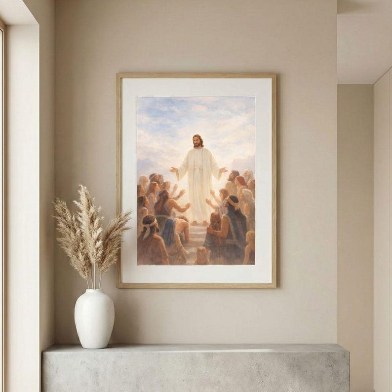 Resurrected Christ Digital Poster, Christ With the Nephites, LDS Wall ...