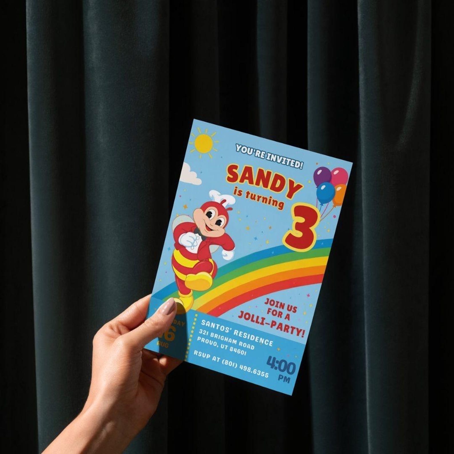 Jollibee Birthday Invitation – Editable Birthday Party Invite Filipino ...