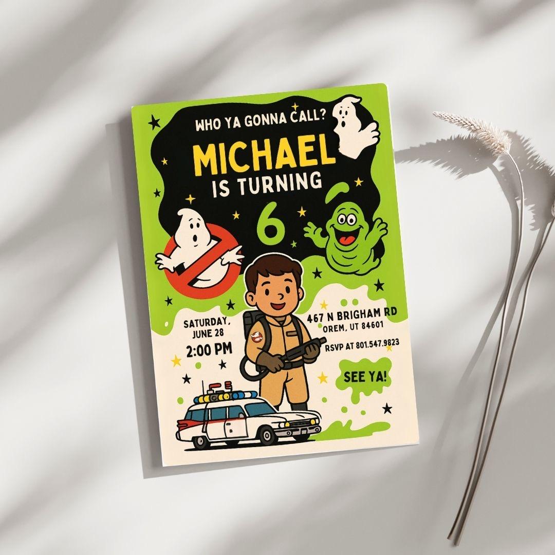 Ghostbusters Birthday Invitation | Editable Digital Party Invite for ...