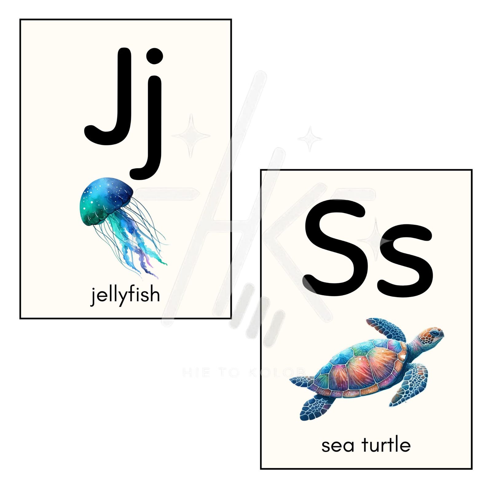 Printable Ocean Alphabet Posters and Flashcards Classroom Decor Kids ...