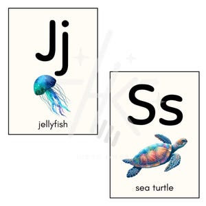 Printable Ocean Alphabet Posters and Flashcards Classroom Decor Kids ...