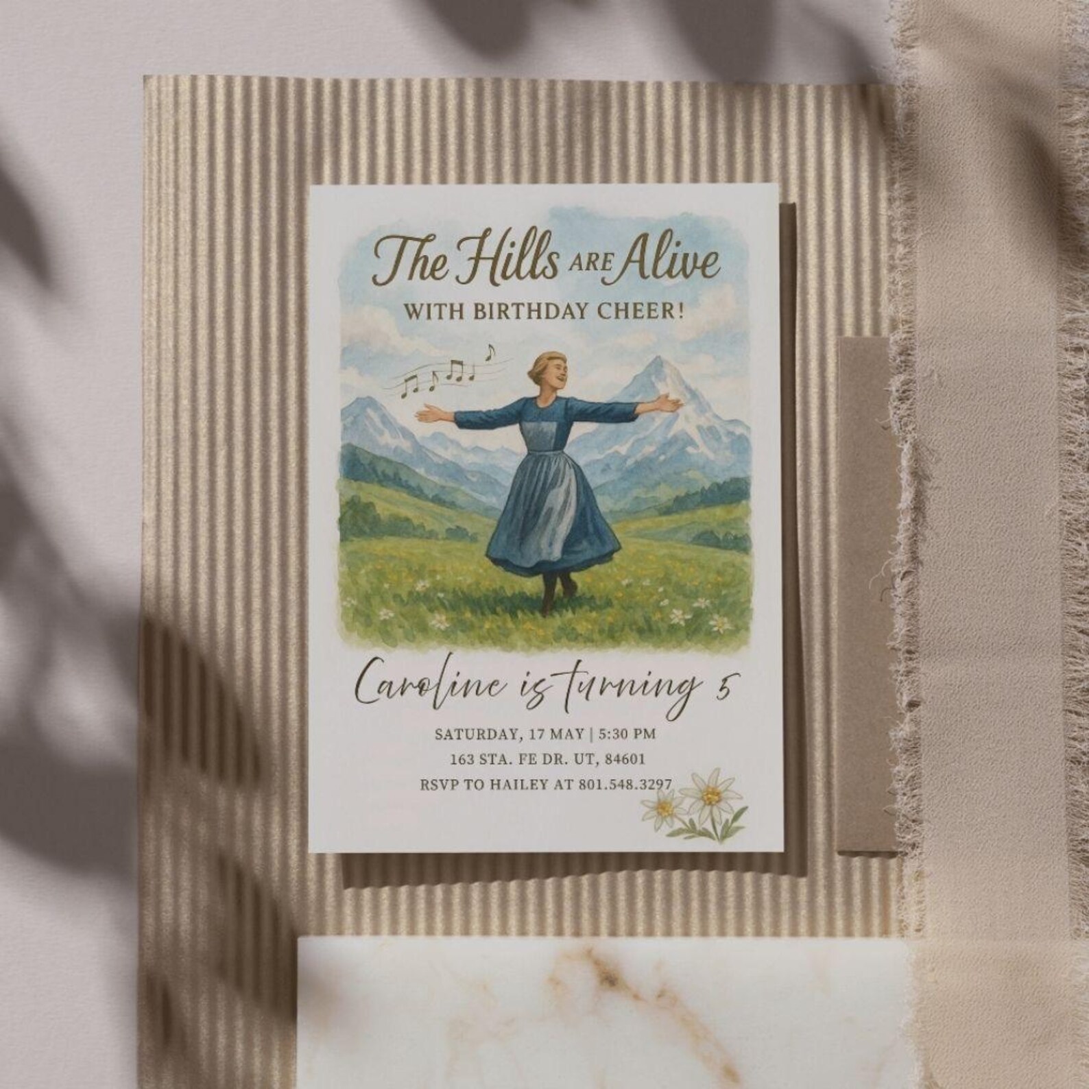 The Hills Are Alive | Sound of Music Birthday Invitation, Maria ...
