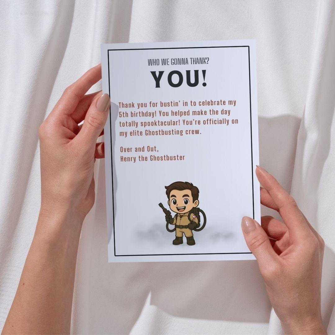 Ghostbusters Thank You Card Printable – Editable Birthday Party Favor ...