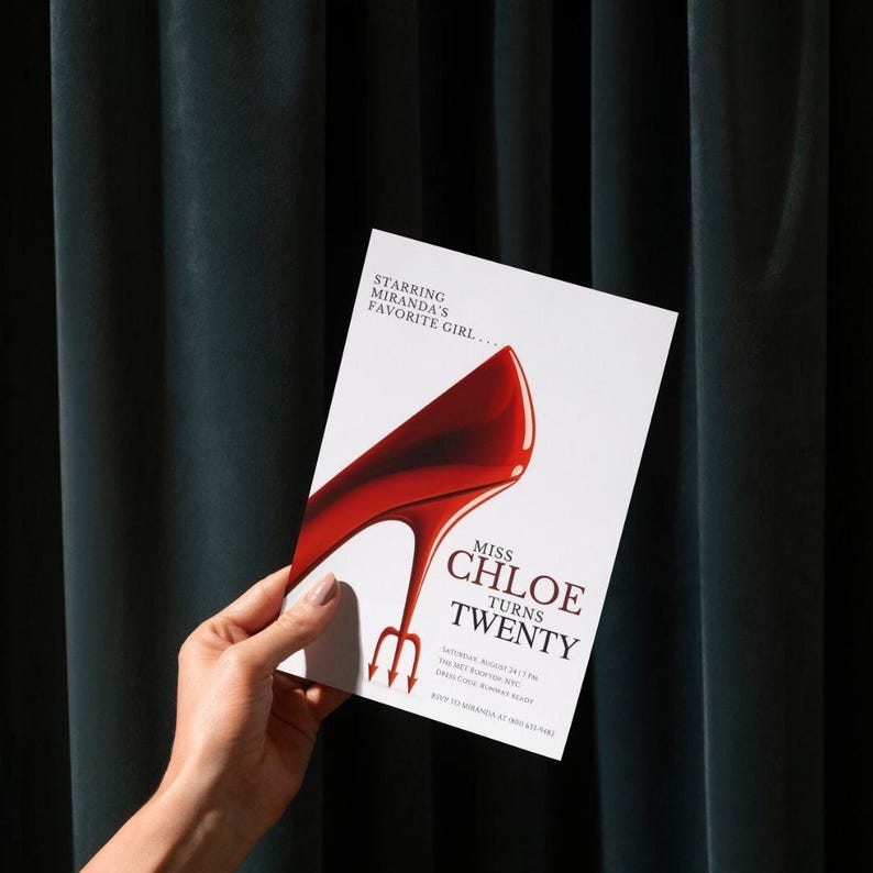 The Devil Wears Prada Birthday Invitation | Fashion Party Invite ...