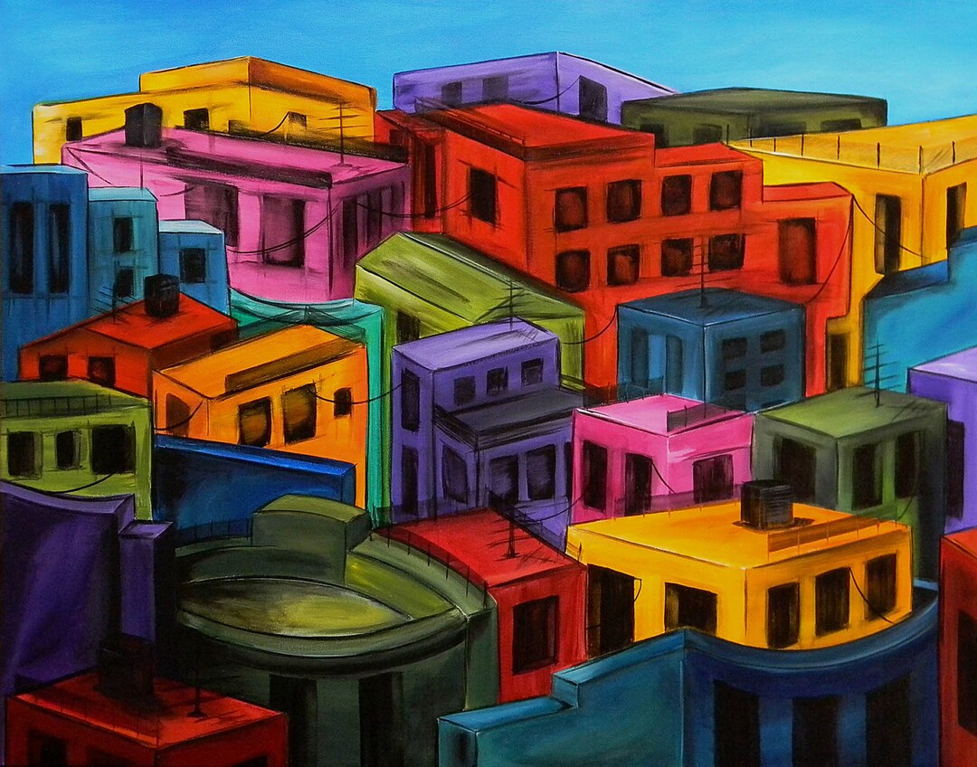 Colorful Neighborhood - Etsy