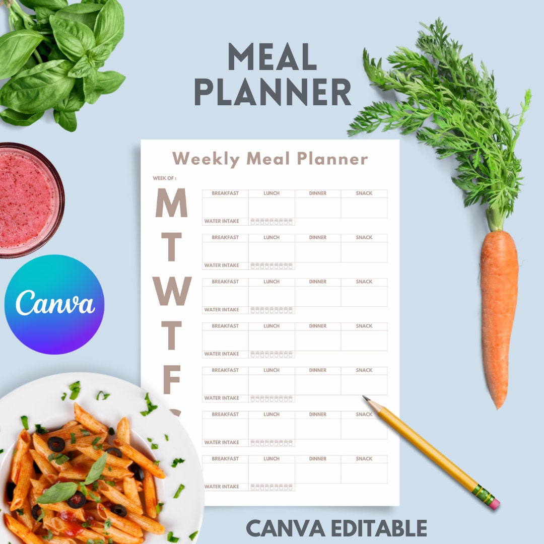 Clean and Minimal Weekly Meal Planner, Simple Planning Organizer for ...