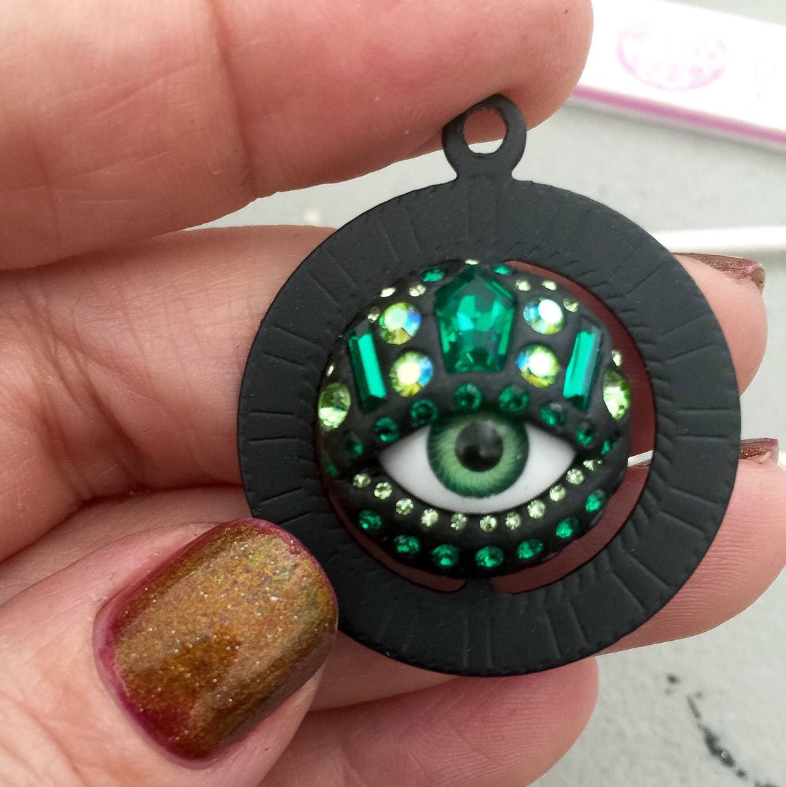 Custom Spinning Eye Pendant Choose Color & Finish Blue - Etsy