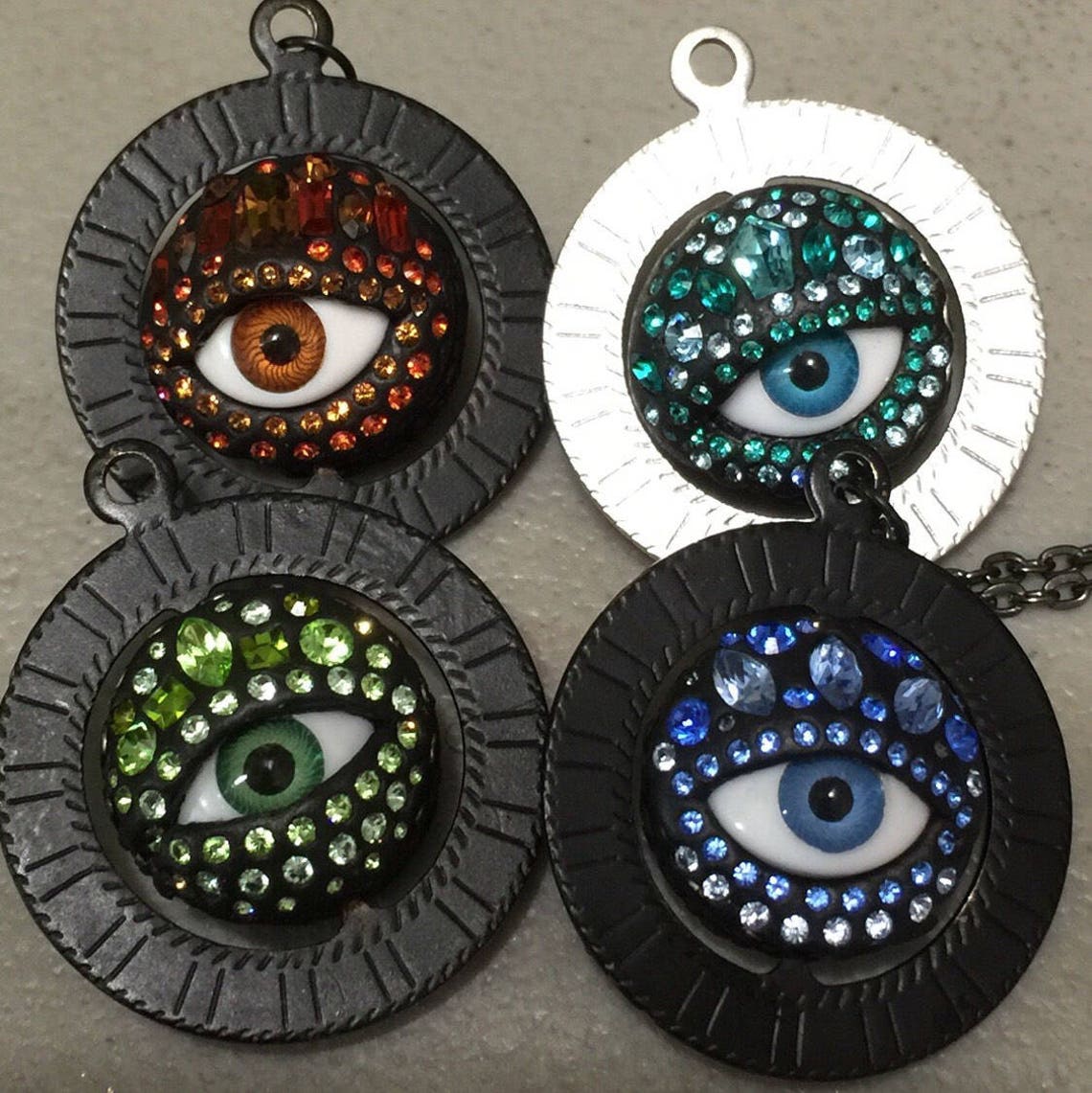 Custom Spinning Eye Pendant Choose Color & Finish Blue - Etsy