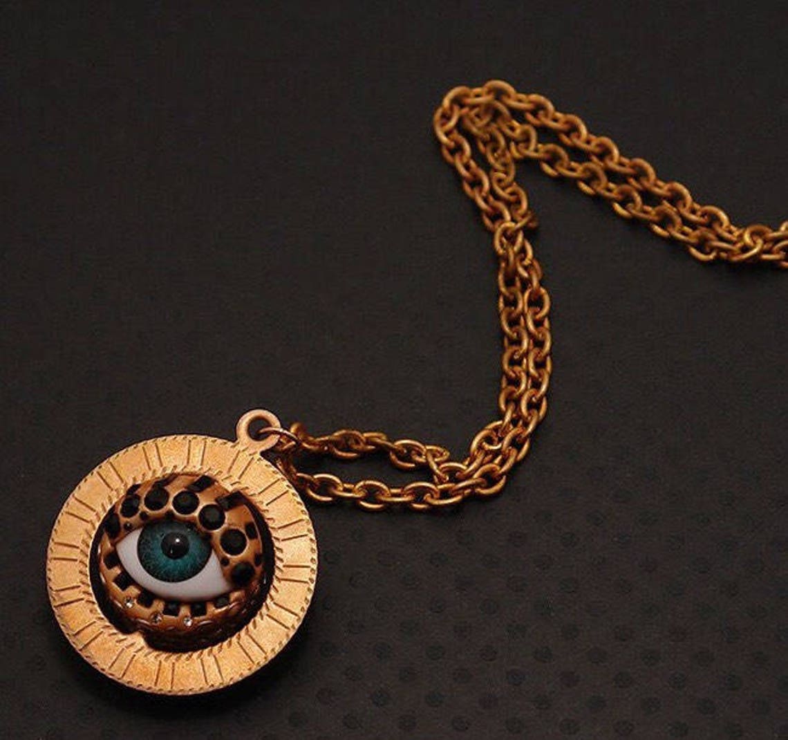 Custom Spinning Eye Pendant Choose Color & Finish Blue - Etsy