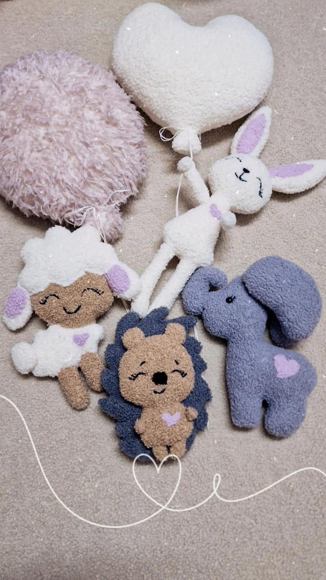 Custom Stuffed Animal, Personalized Teddy Boucle Animal, Cream Sherpa ...