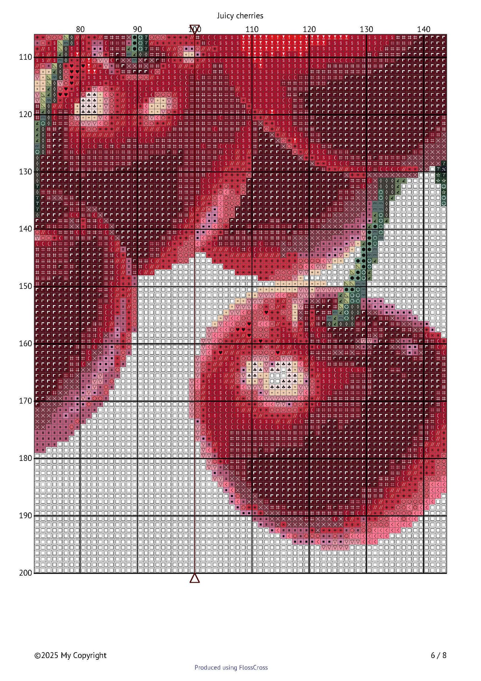 Cherry Embroidery Pattern - Juicy Fruit Cross Stitch Design, Modern ...