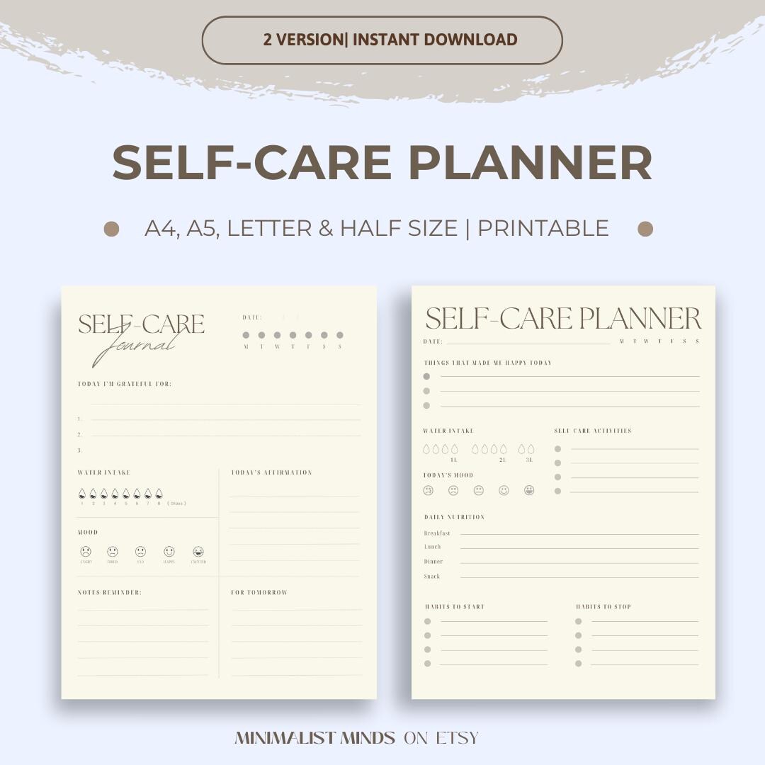 Weekly Self Care Tracker Printable, Daily Self Care Planner, Routine ...