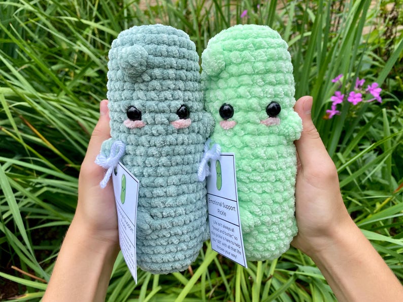 NO SEW Crochet Emotional Support Pickle Pattern W/ Tag - Etsy