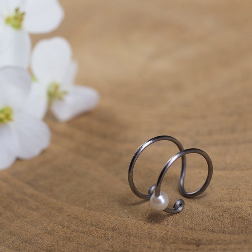 Pure Titanium Ear Cuff Cartilage Earring for Non Pierced Ear - Etsy