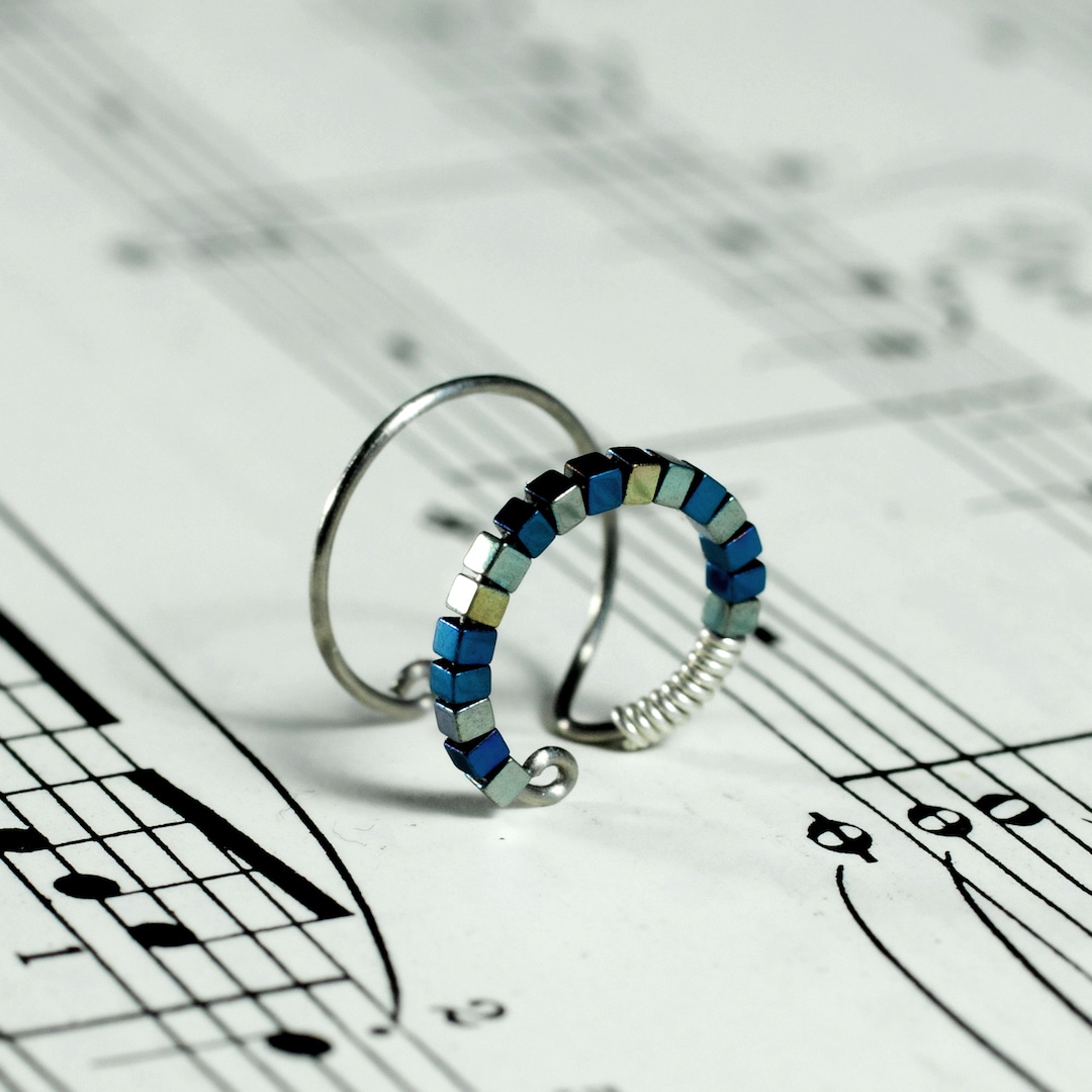 Pure Titanium Ear Cuff - Titanium Cartilage Earring for Non Pierced Ear ...