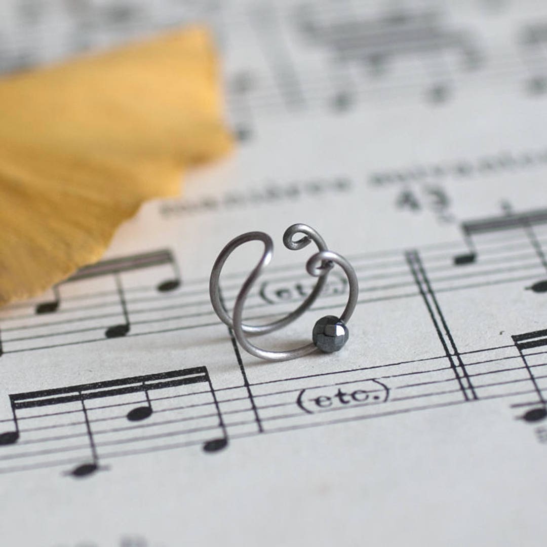 Pure Titanium Ear Cuff Cartilage Earring for Non Pierced Ear With ...