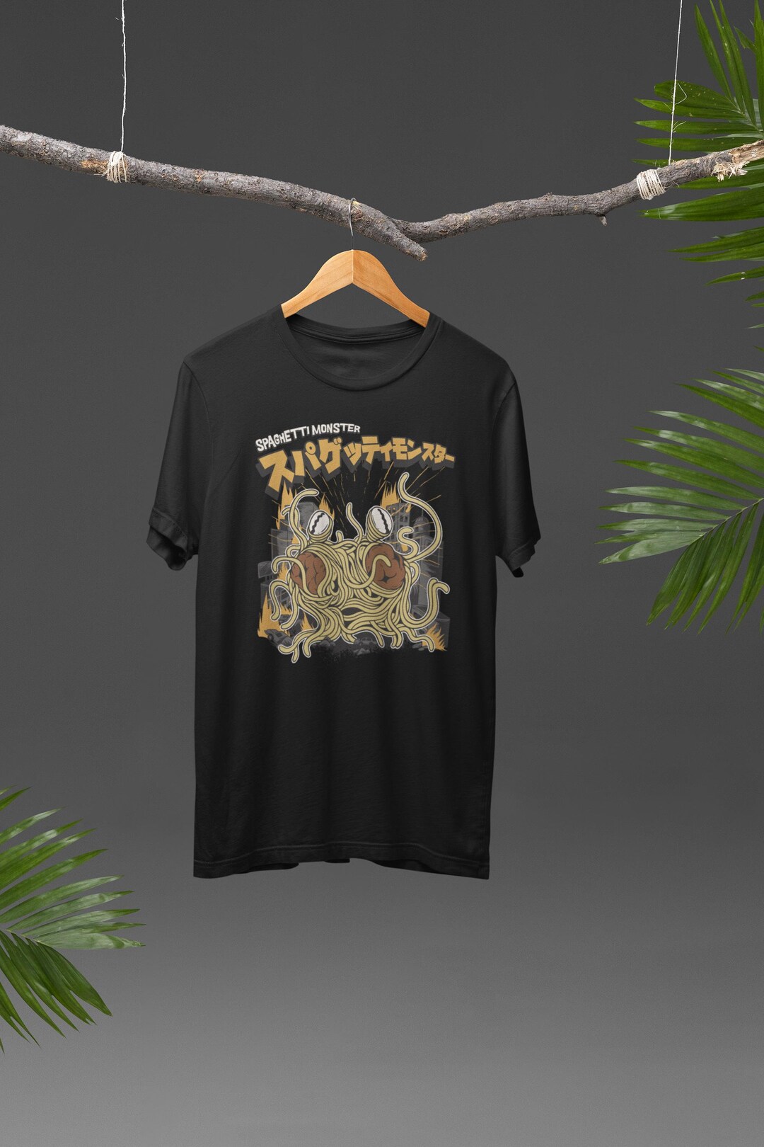 Flying Spaghetti Monster T-shirt Japanese Anime Kaiju Style Tee FSM ...