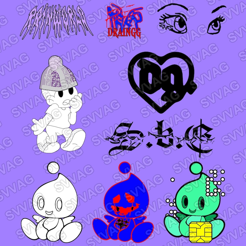 Drain Gang GTBSG Sadboys Clip Art Vector Pack | Svg, Ai, Png, Eps, Pdf ...