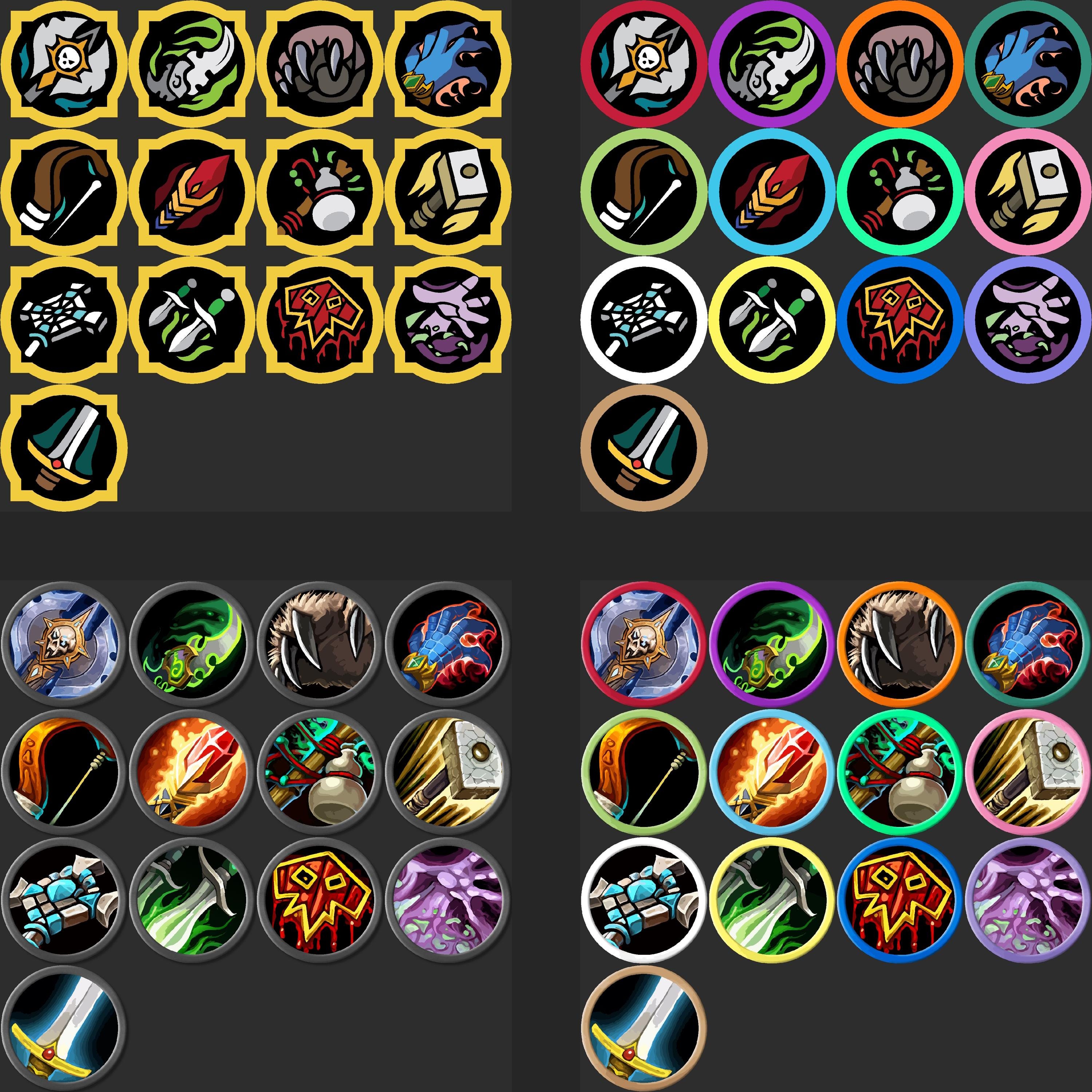 World of Warcraft HD & Minimalist Class Icons | Class Colored Frames | .SVG and .PNG | Vector ...