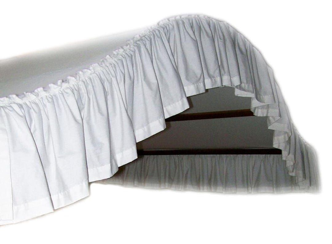 Ruffled Canopy Bed Top - Arch (crown) or Flat Styles in Solid White or ...