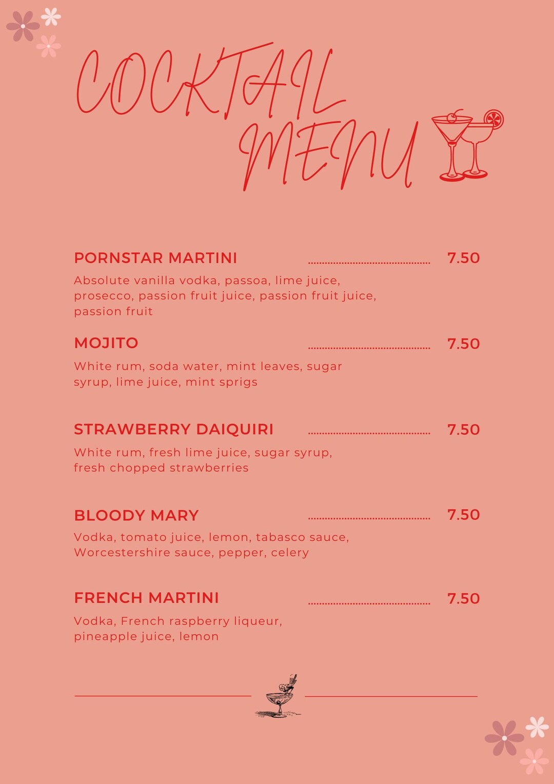 Digital Cocktail Menu - Etsy