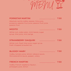 Digital Cocktail Menu - Etsy