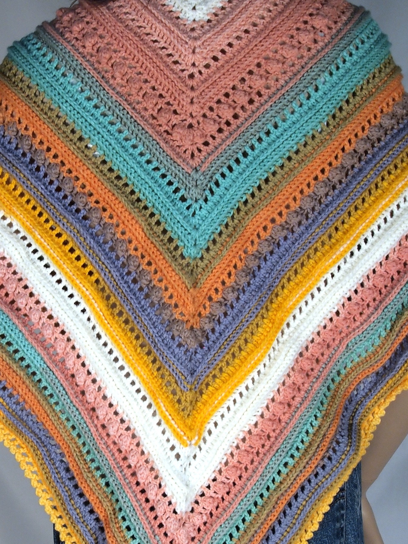 Wrap Shawl Crocheted in Pastel Rainbow Colors Called Pixie - Etsy