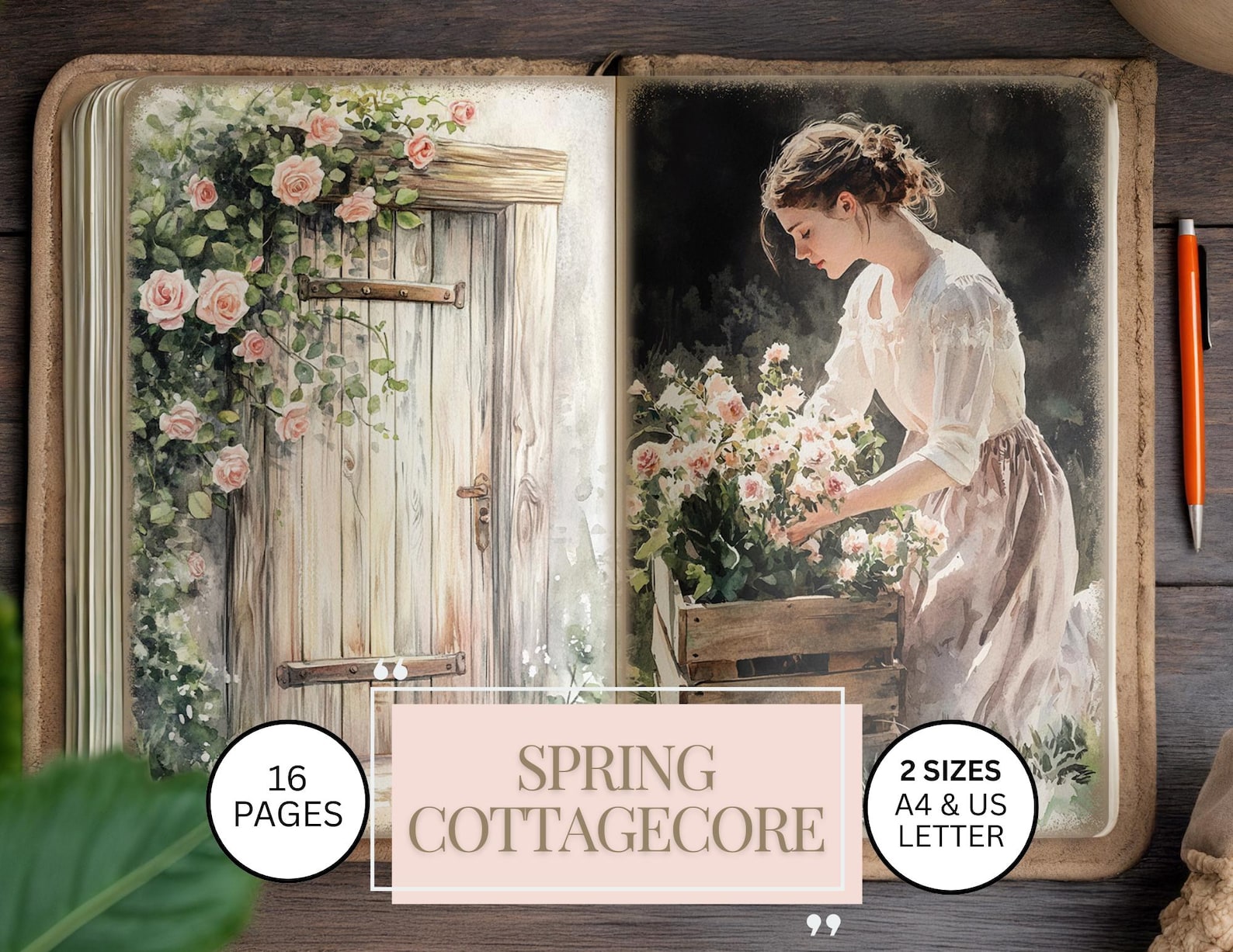 Spring Cottagecore Junk Journal Pages, European Cottagecore Garden ...