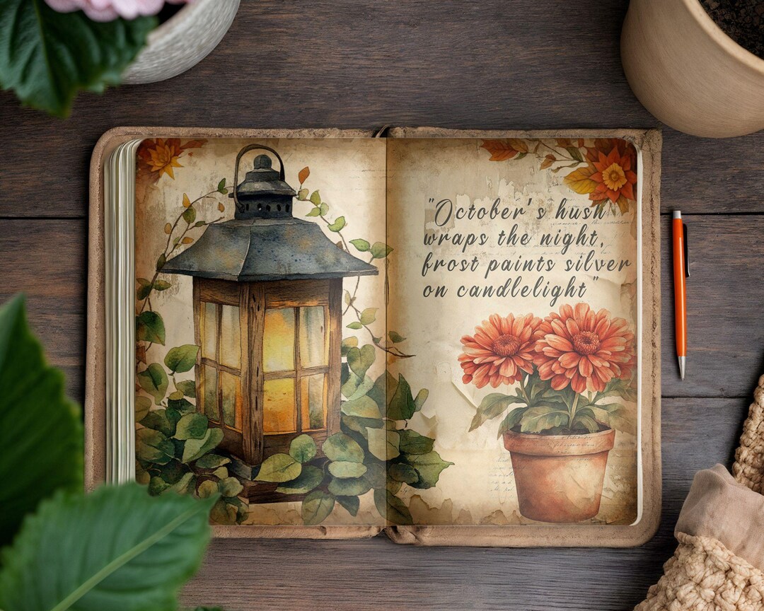 Autumn Garden Poems Junk Journal Pages: Printable Ephemera (PDF ...