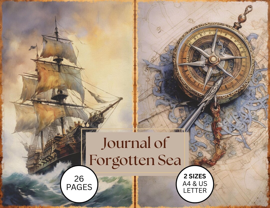 Pirates Junk Journal Pages, Fantasy Scrapbook Pages, Digital Sheets ...