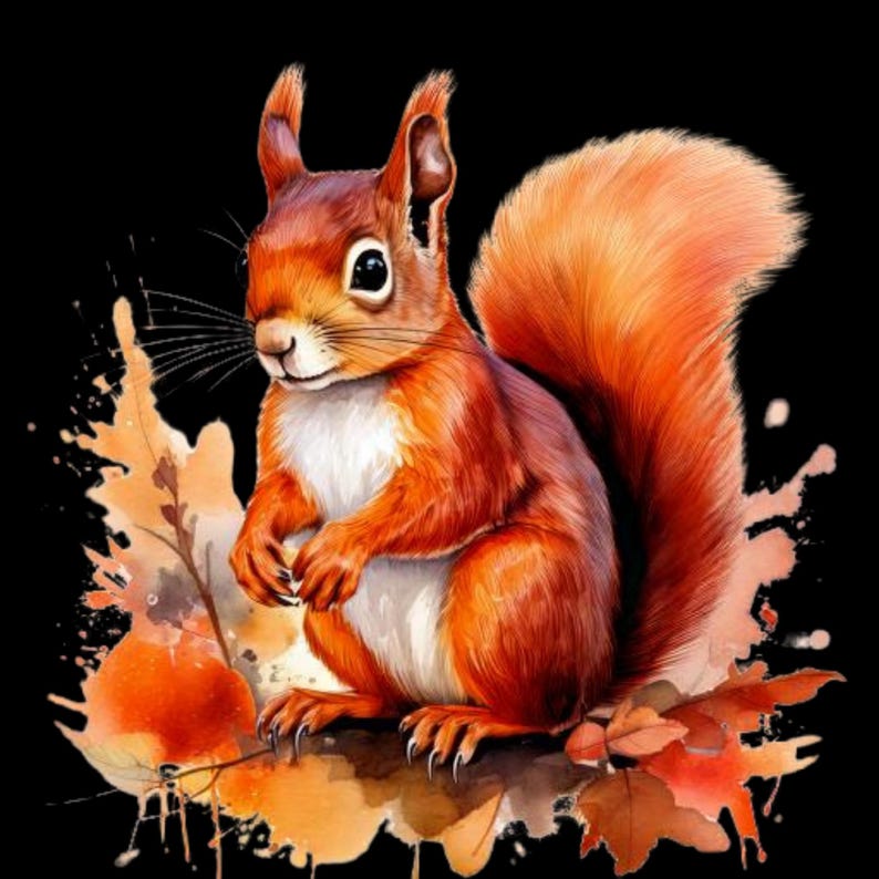 57 Funny Quirky Squirrel Clipart Surprised Squirrel Watercolor ...