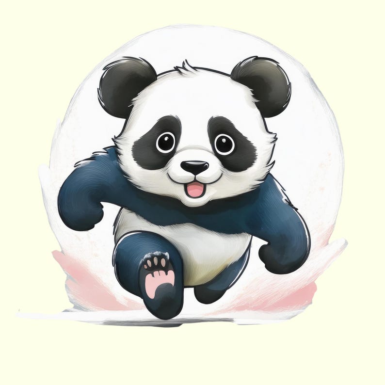 Watercolor Cute Panda Clipart Adorable Baby Pandas Commercial Use PNG Cute Panda - Etsy