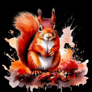 57 Funny Quirky Squirrel Clipart Surprised Squirrel Watercolor ...