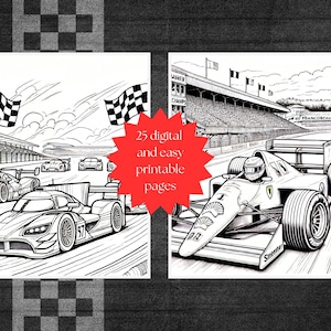 Printable Race Car Coloring Pages for Children Racing Car Coloring Book ...