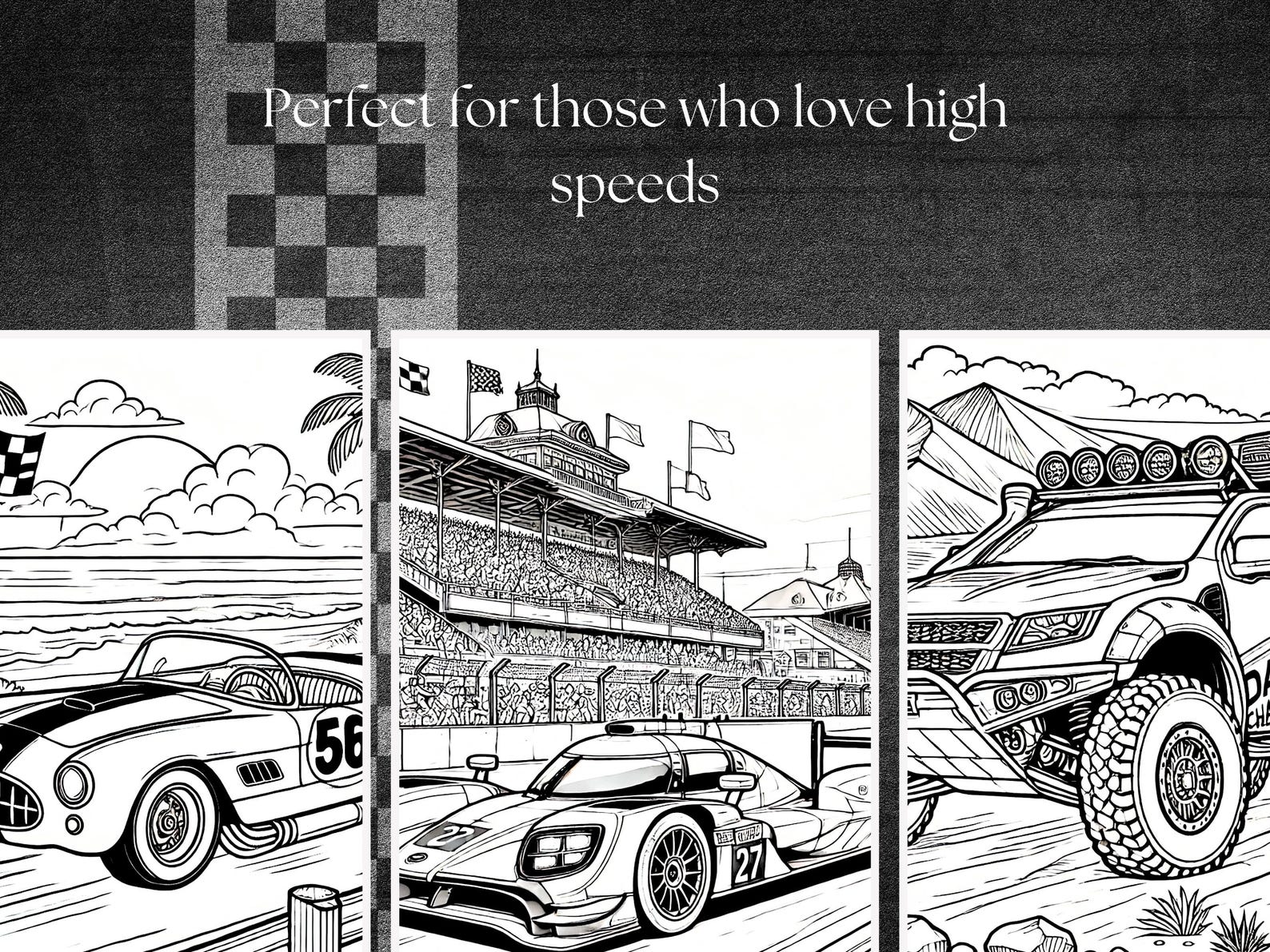 Printable Race Car Coloring Pages for Children Racing Car Coloring Book ...