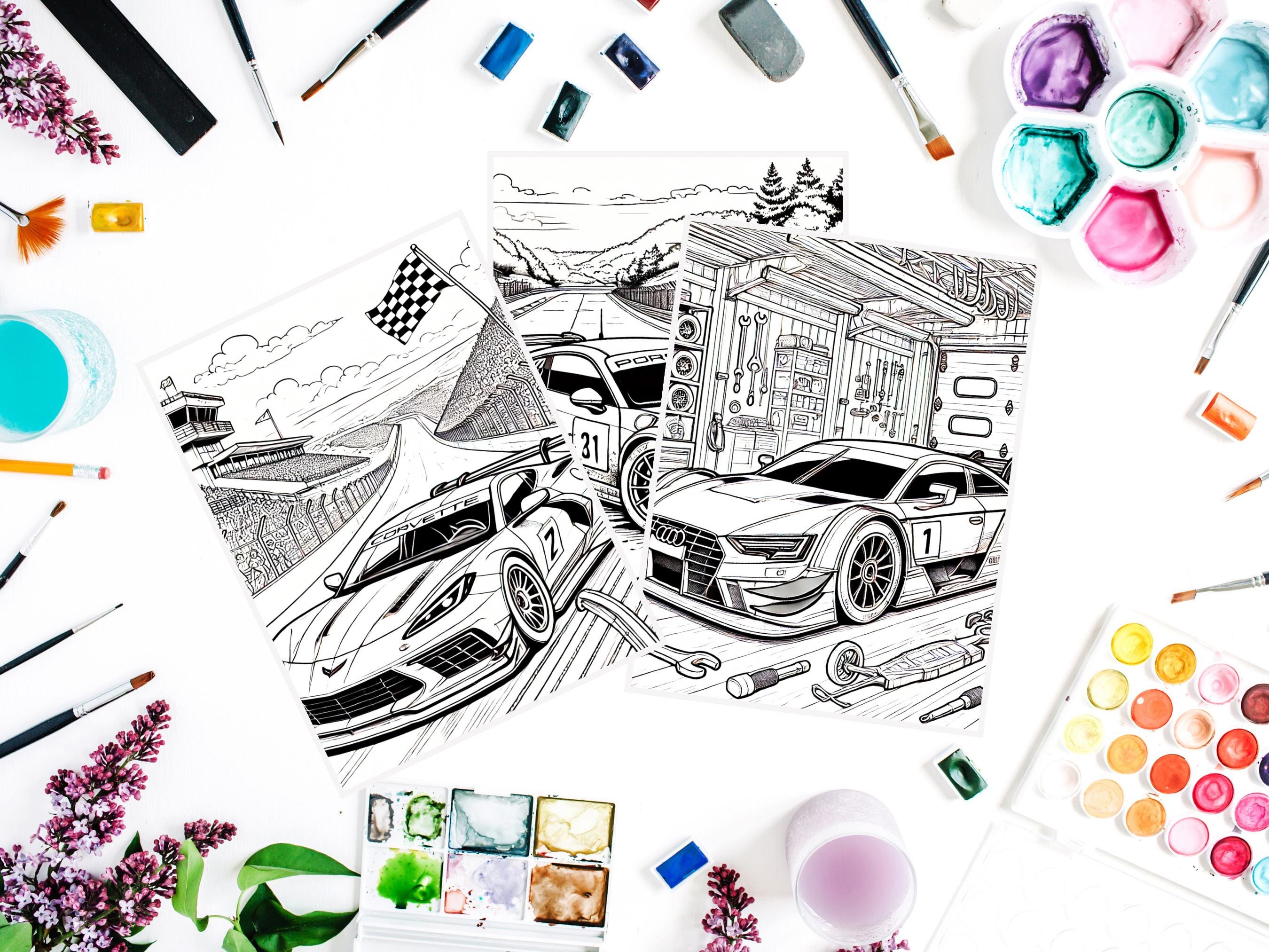 Printable Race Car Coloring Pages for Children Racing Car Coloring Book ...