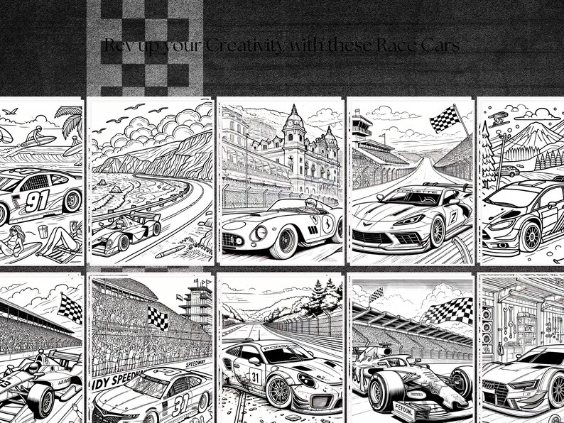 Printable Race Car Coloring Pages for Children Racing Car Coloring Book ...