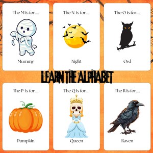 Digital ABC Halloween Flashcards for Kids Fun Letter Learning Phonics ...